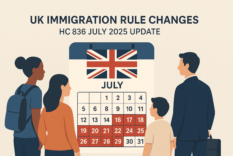 UK Immigration Rule Changes – HC 836 July 2025 Update